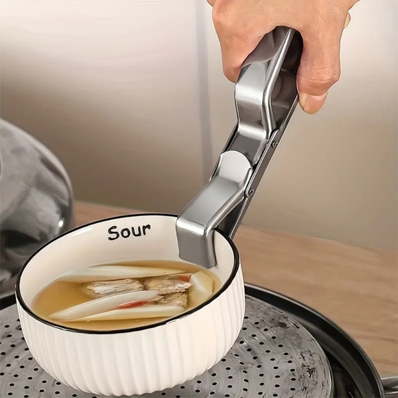 Kitchen | Stainless Steel Hot Plate Gripper Plate Clamp Tongs Kitchen ...